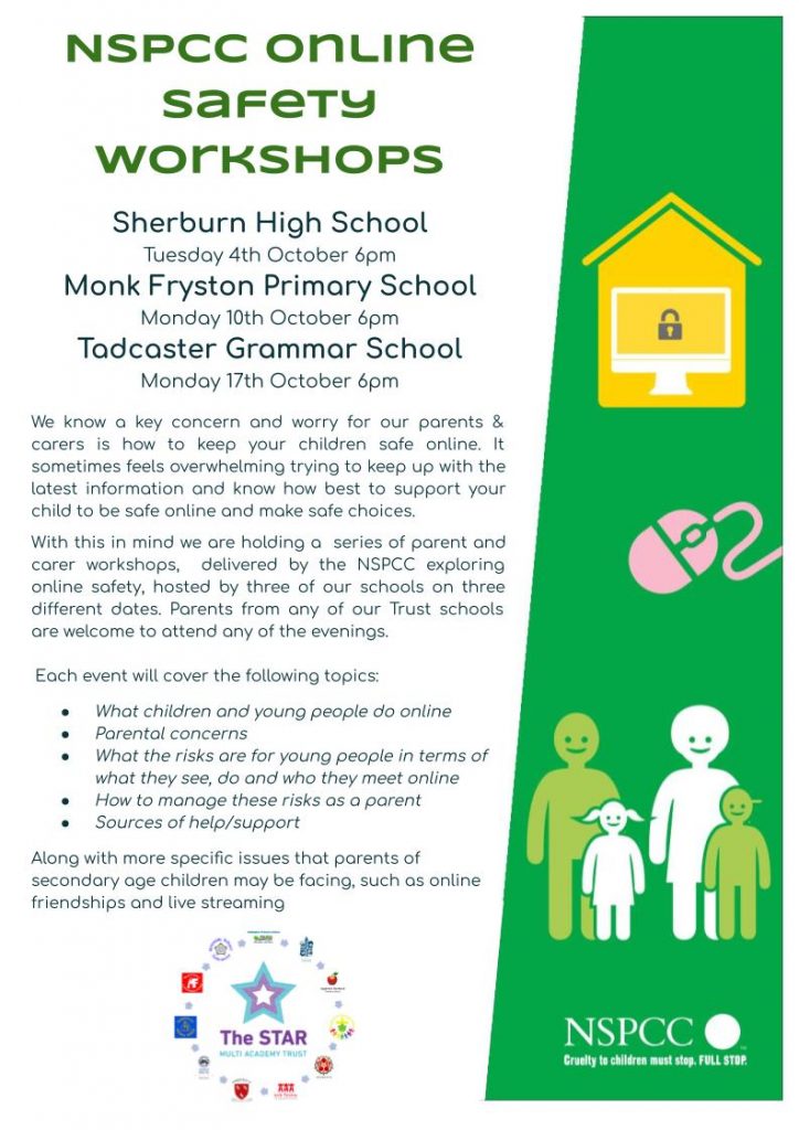 Monk Fryston C of E Primary School » NSPCC Online Safety Workshops for ...